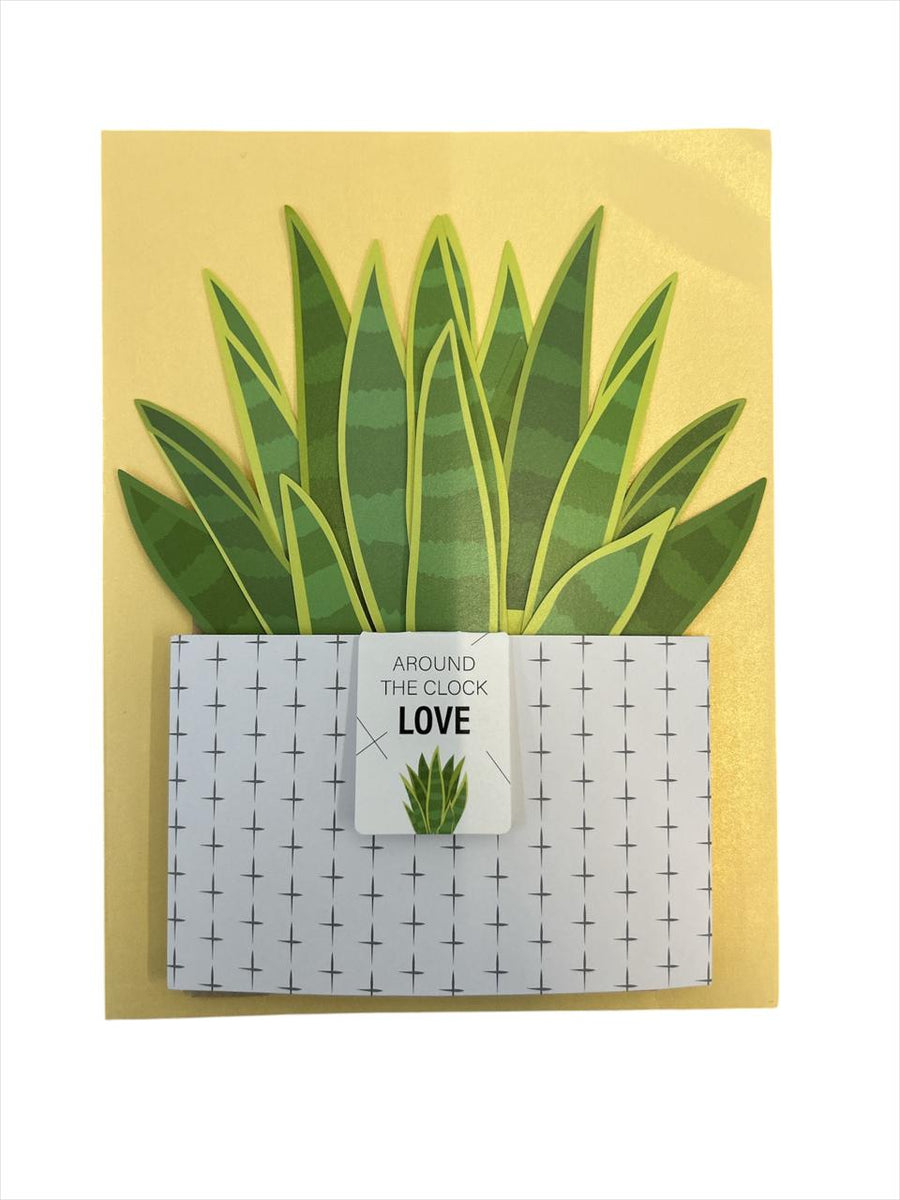 Tarjeta de Sávila con Base Pop-Up – Menta Flores 🇲🇽